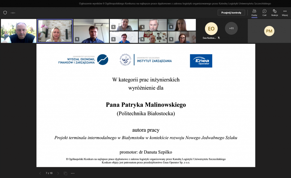 Student logistyki inż. Patryk Malinowski wyróżniony w ogólnopolskim ...